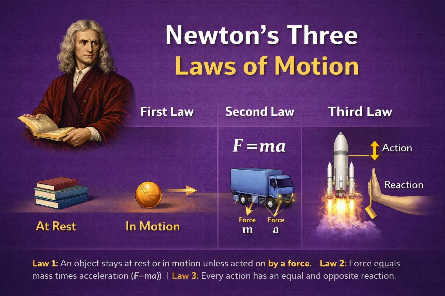 Powerful Newton Three Laws of Motion Explained